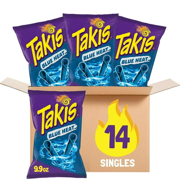 Takis Blue Heat Rolled AIF9 Tortilla Chips, Hot Chili Pepper Flavored ...