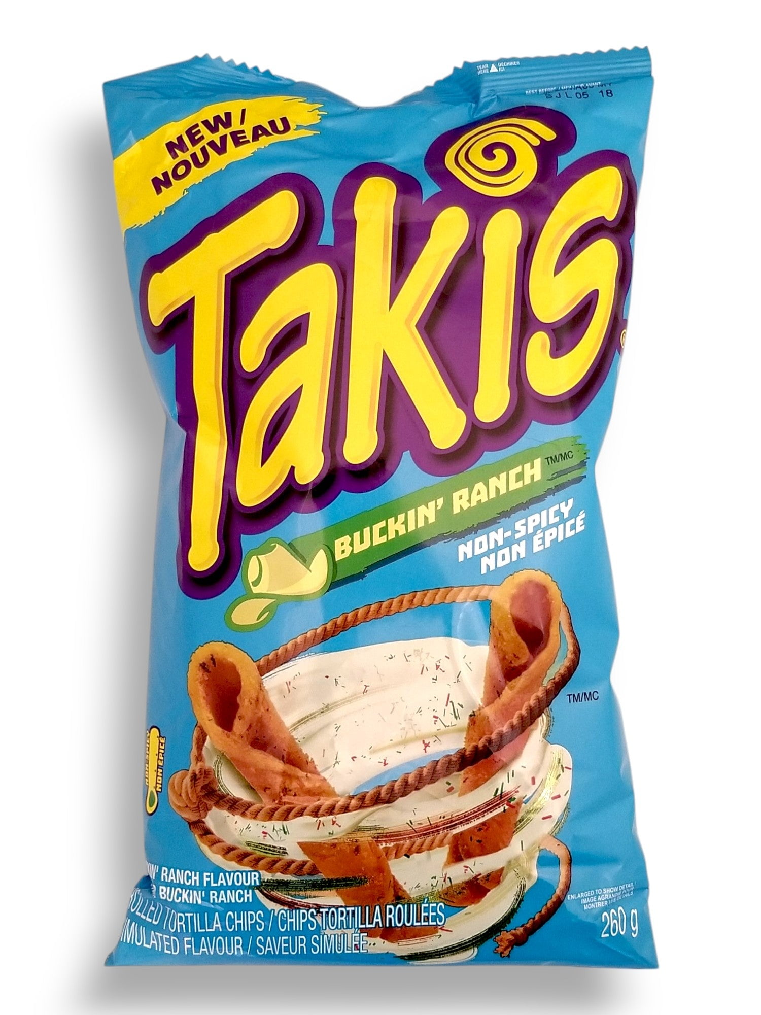 Takis Buckin' Ranch Non-Spicy Rolled Tortilla Chips, 260g/9.1 oz ...