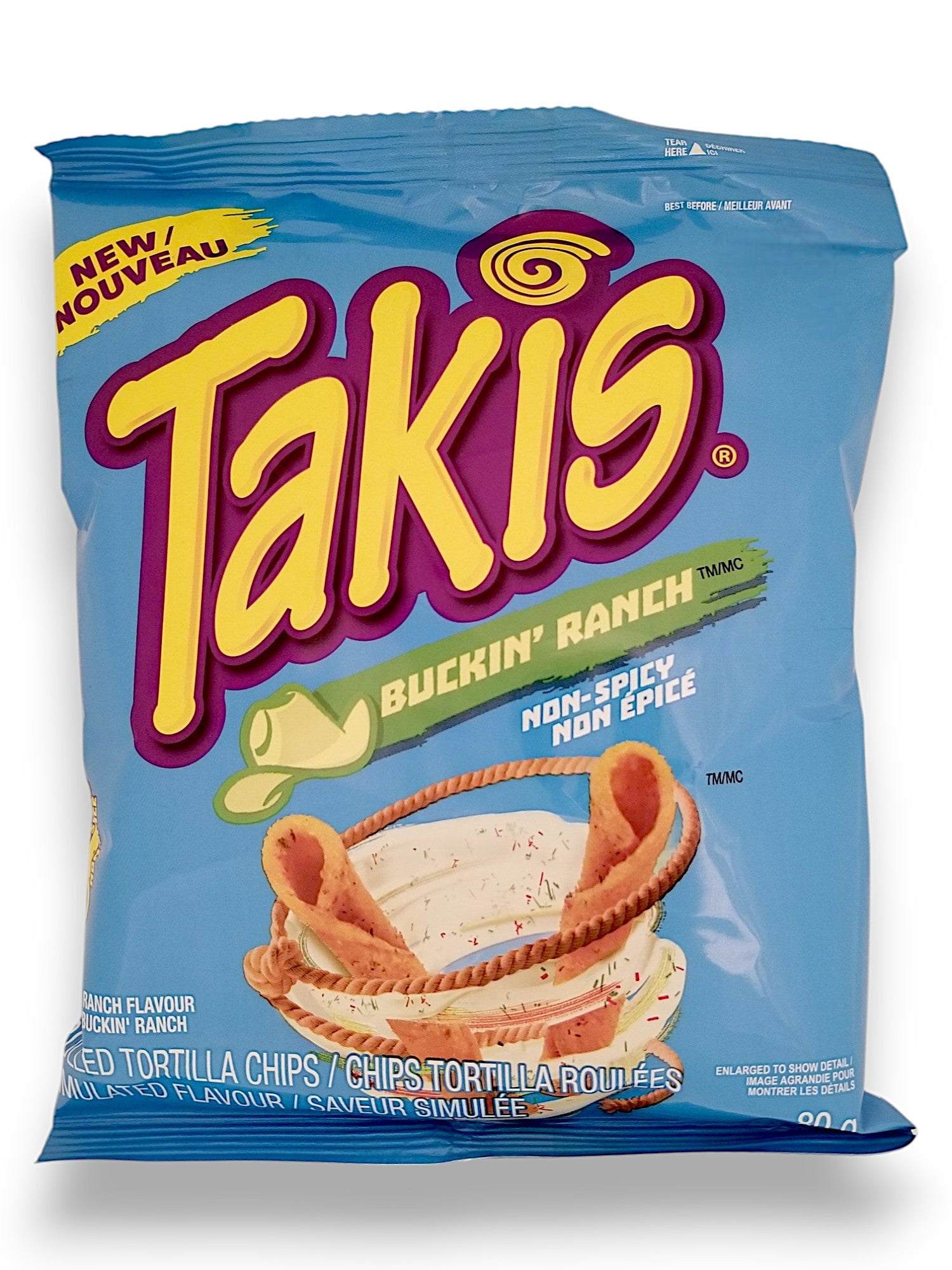 Takis Buckin' Ranch Non-Spicy Rolled Tortilla Chips, 80g/2.8 oz ...