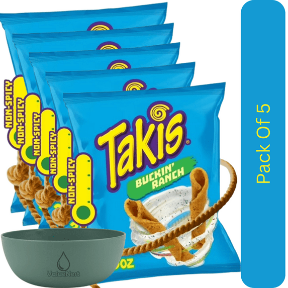 Takis Buckin' Ranch Rolled Chips, Zesty Ranch Crunch, 3.25 oz Snack ...