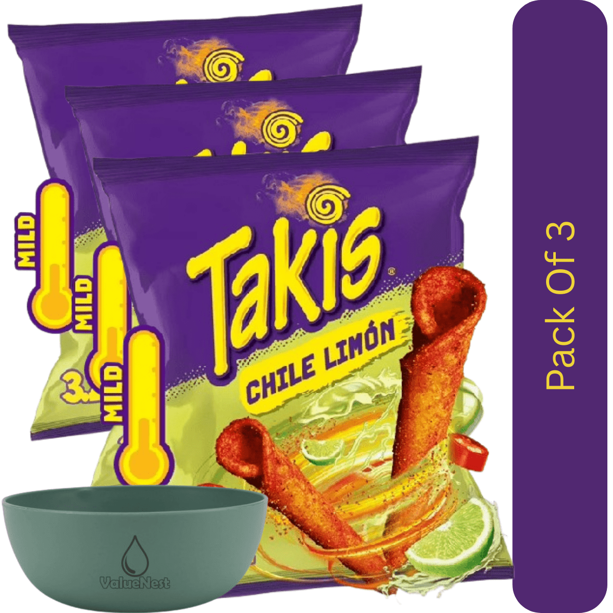 Takis Chile Limón Spicy Rolled Tortilla Chips, Chili Heat & Lime Zest ...