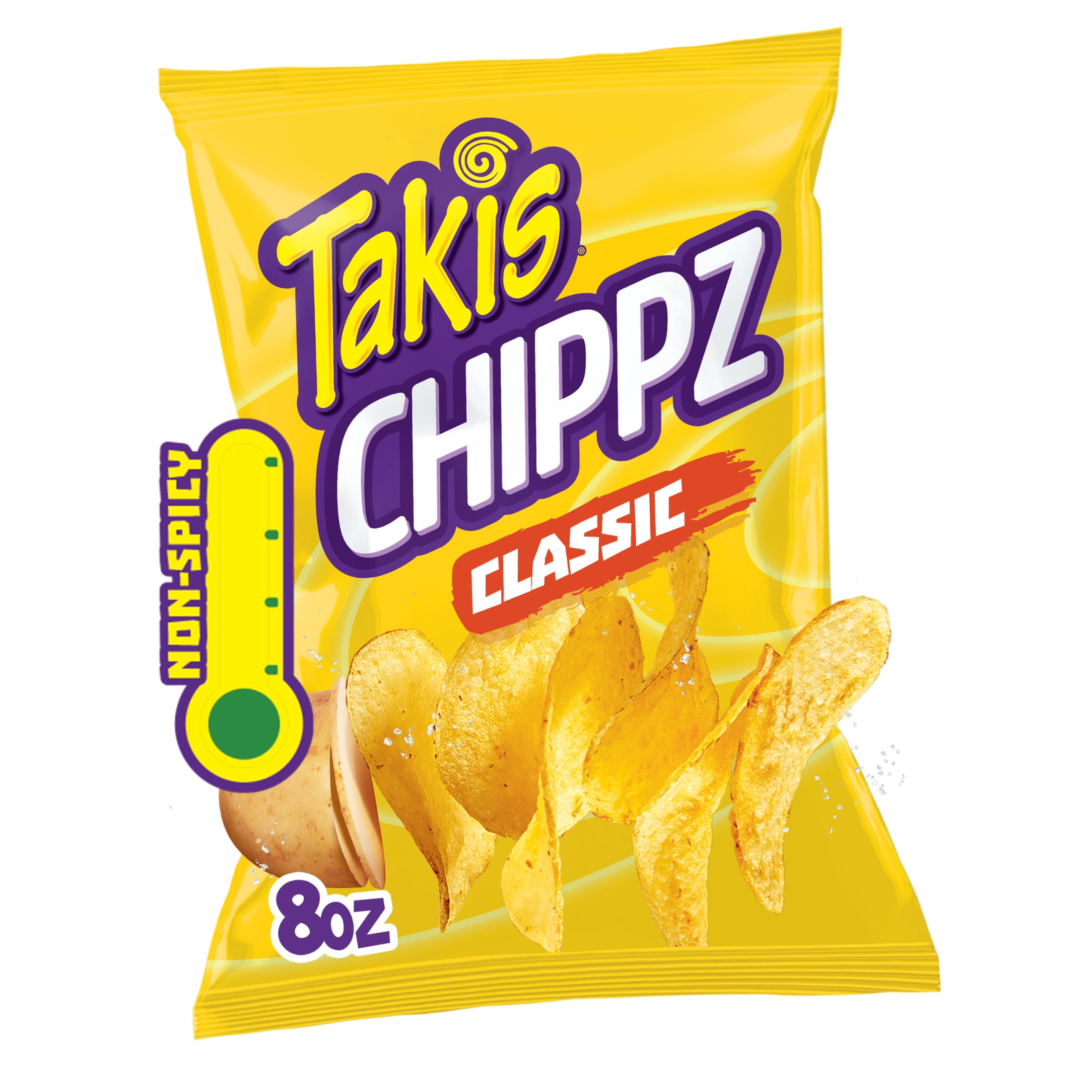 Takis Classic Chippz 8 oz Sharing Size Bag, Salt Thin-Cut Potato Chips ...
