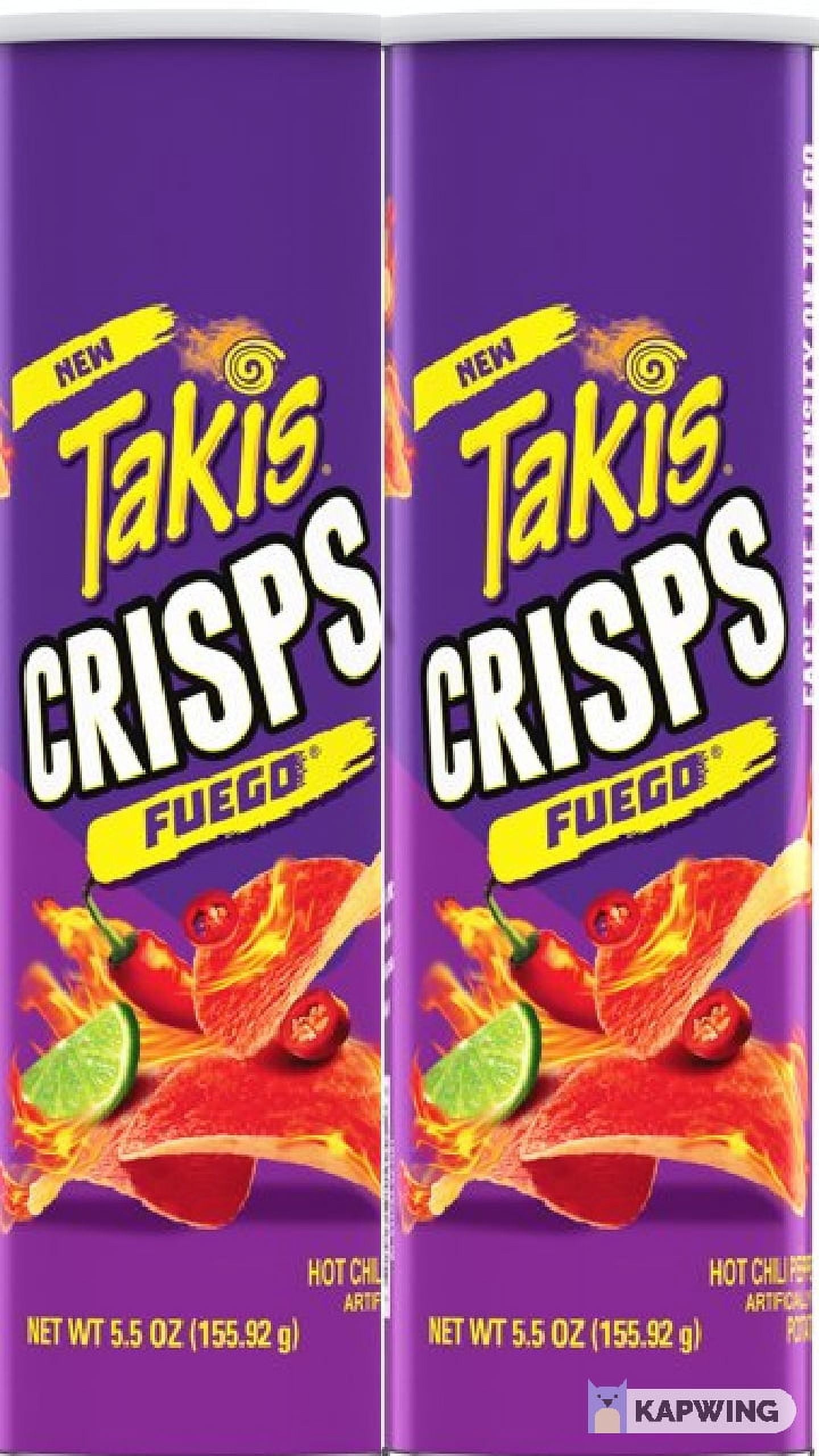 Takis Crisps Fuego Potato Crisps, Hot Chili Pepper and Lime ...