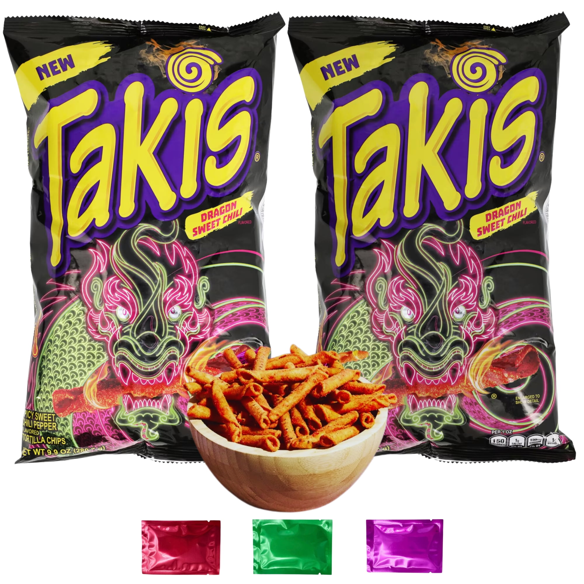 Takis Dragon Sweet Chili Rolled Tortilla Chips, Sweet Chili Pepper Hot Snacks, Movie Night Lunch ...