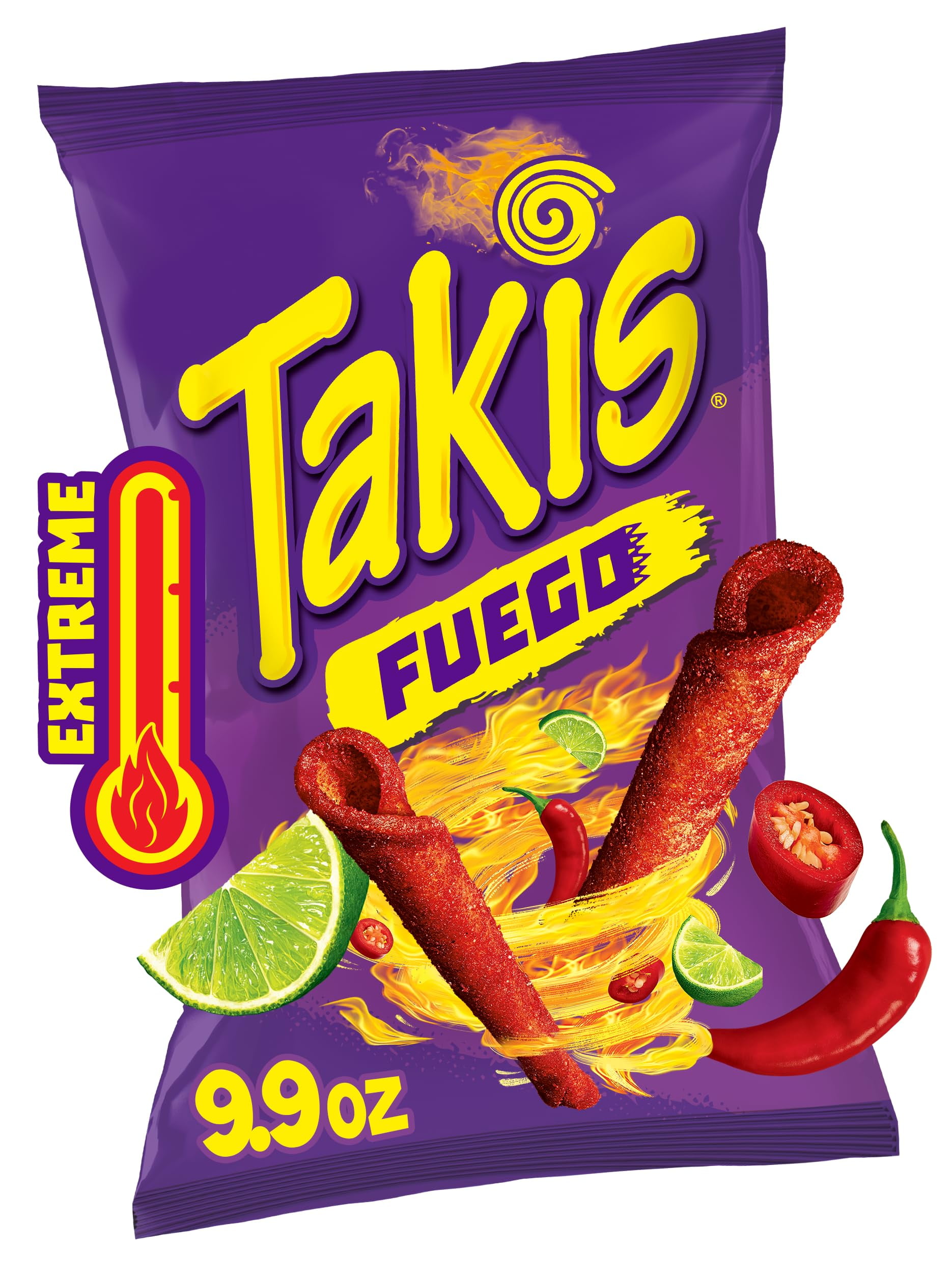 Takis Fuego 9.9 oz Sharing HYZ01 Size Bag, Hot Chili Pepper & Lime ...