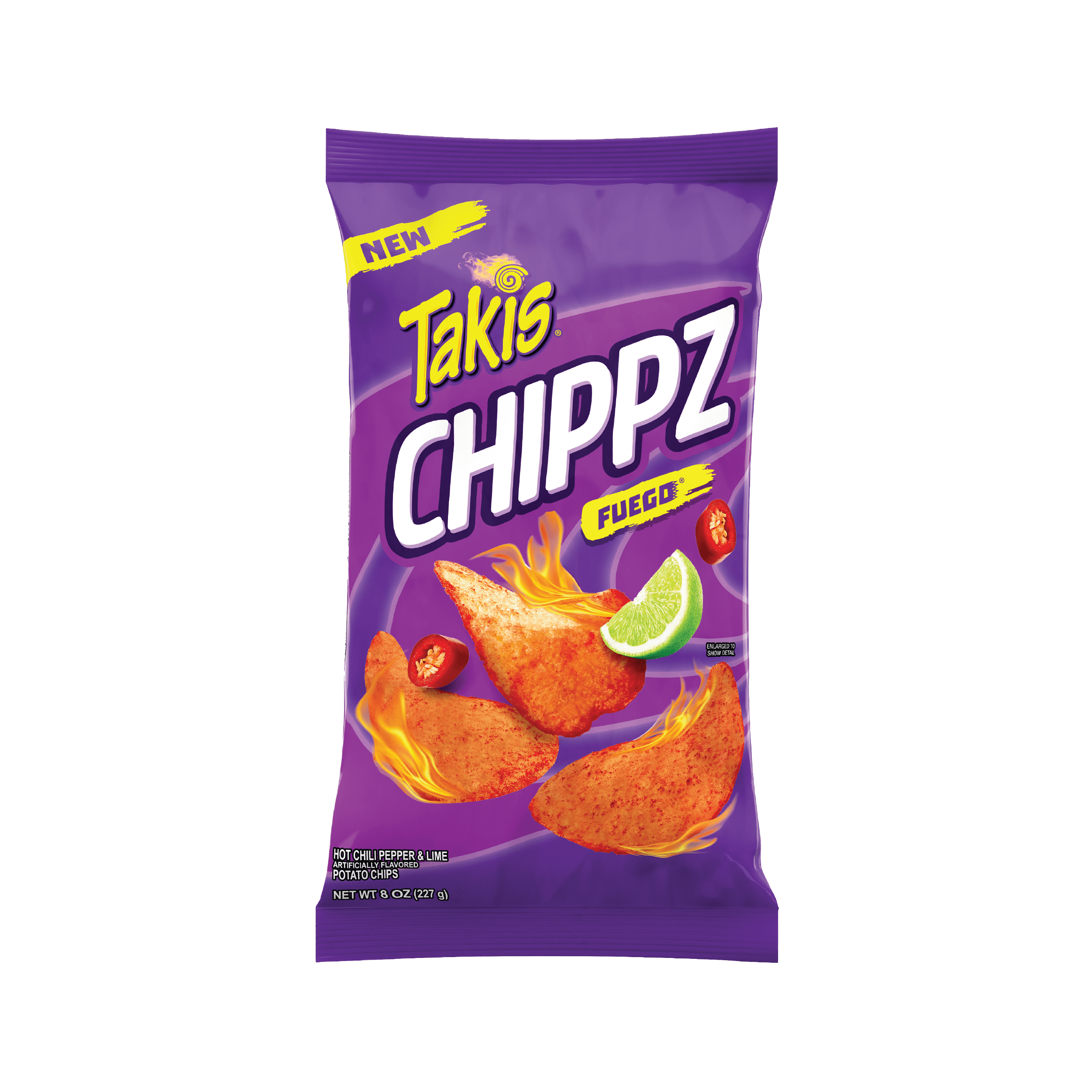 Takis Fuego Chippz 8 oz Sharing Size Bag, Hot Chili Pepper & Lime ...
