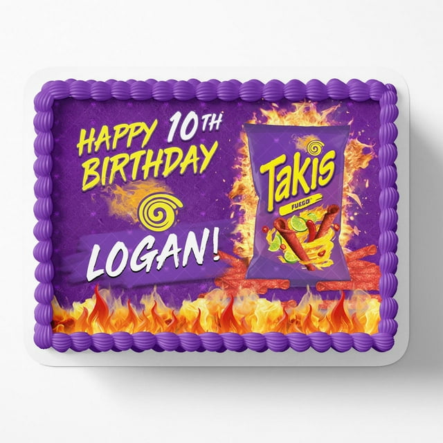 Takis Fuego Edible Icing Cake Wrap Cake Image Icing Sugar Sheet Edible ...
