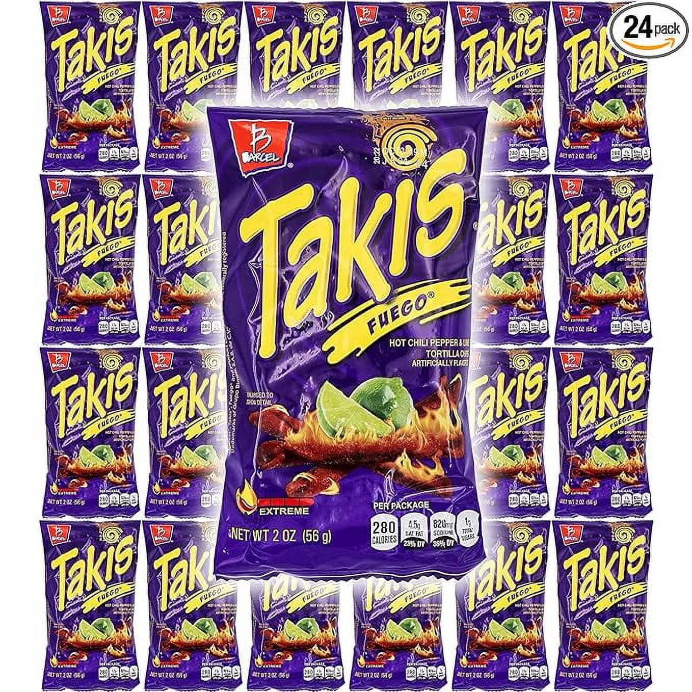 Takis Fuego Hot Chili Pepper & Lime Tortilla Chips (24 pack - 2oz ...