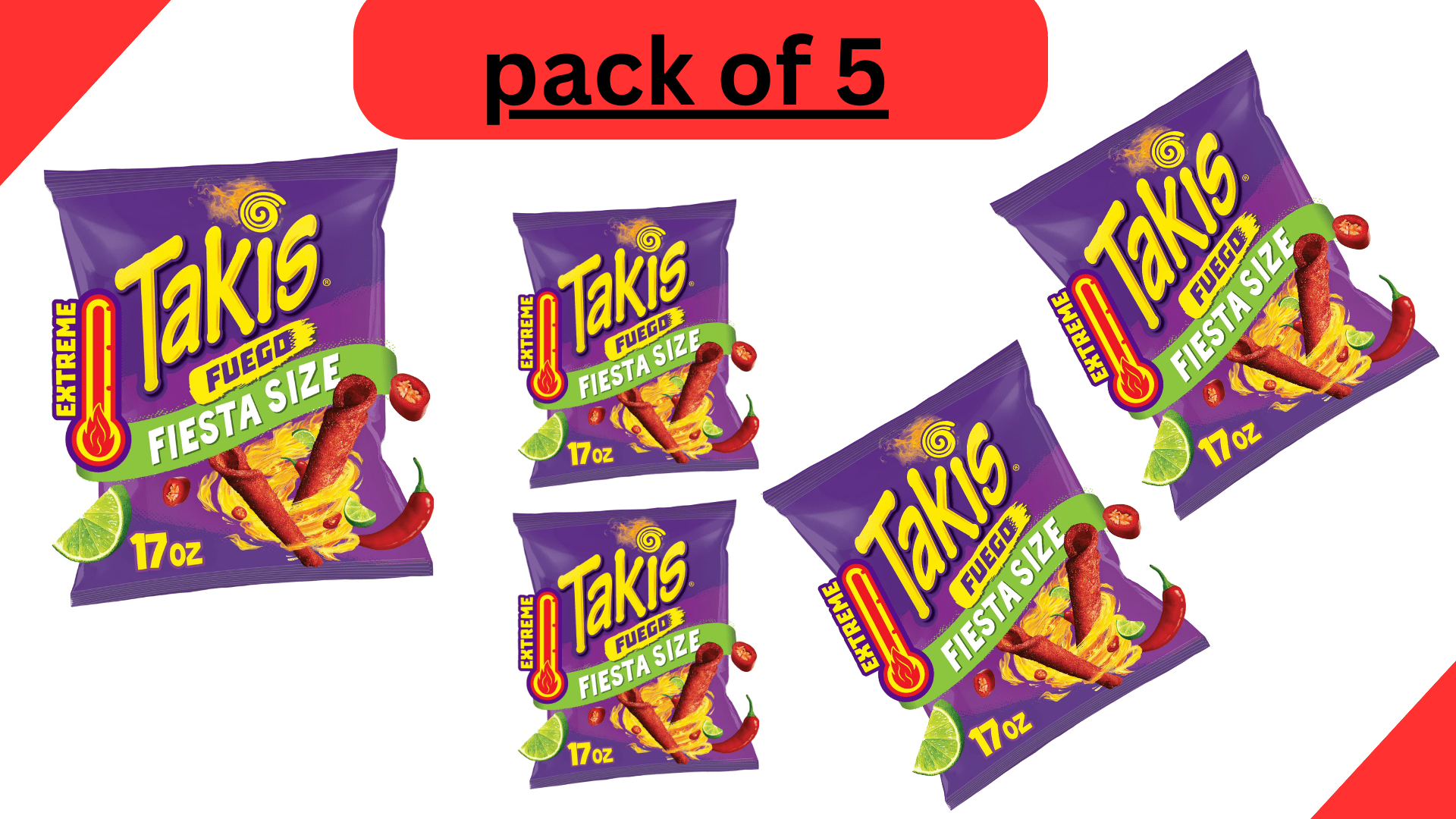 🌶️🔥 Takis Fuego Rolled Tortilla Chips | Hot Chili Pepper & Lime | 17 oz ...