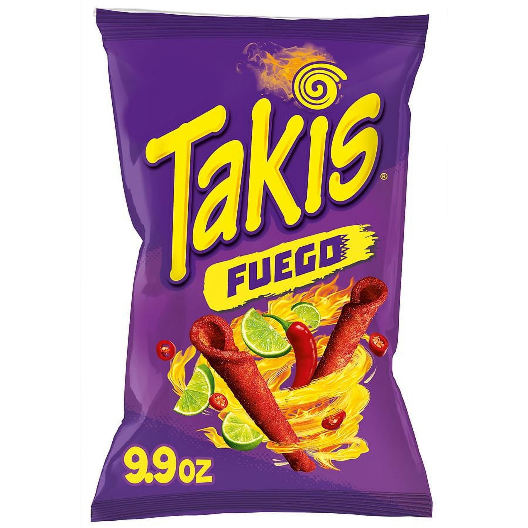 Takis Fuego Rolled Tortilla Chips Hot Chili Pepper & Lime 9.9 Oz Pack ...