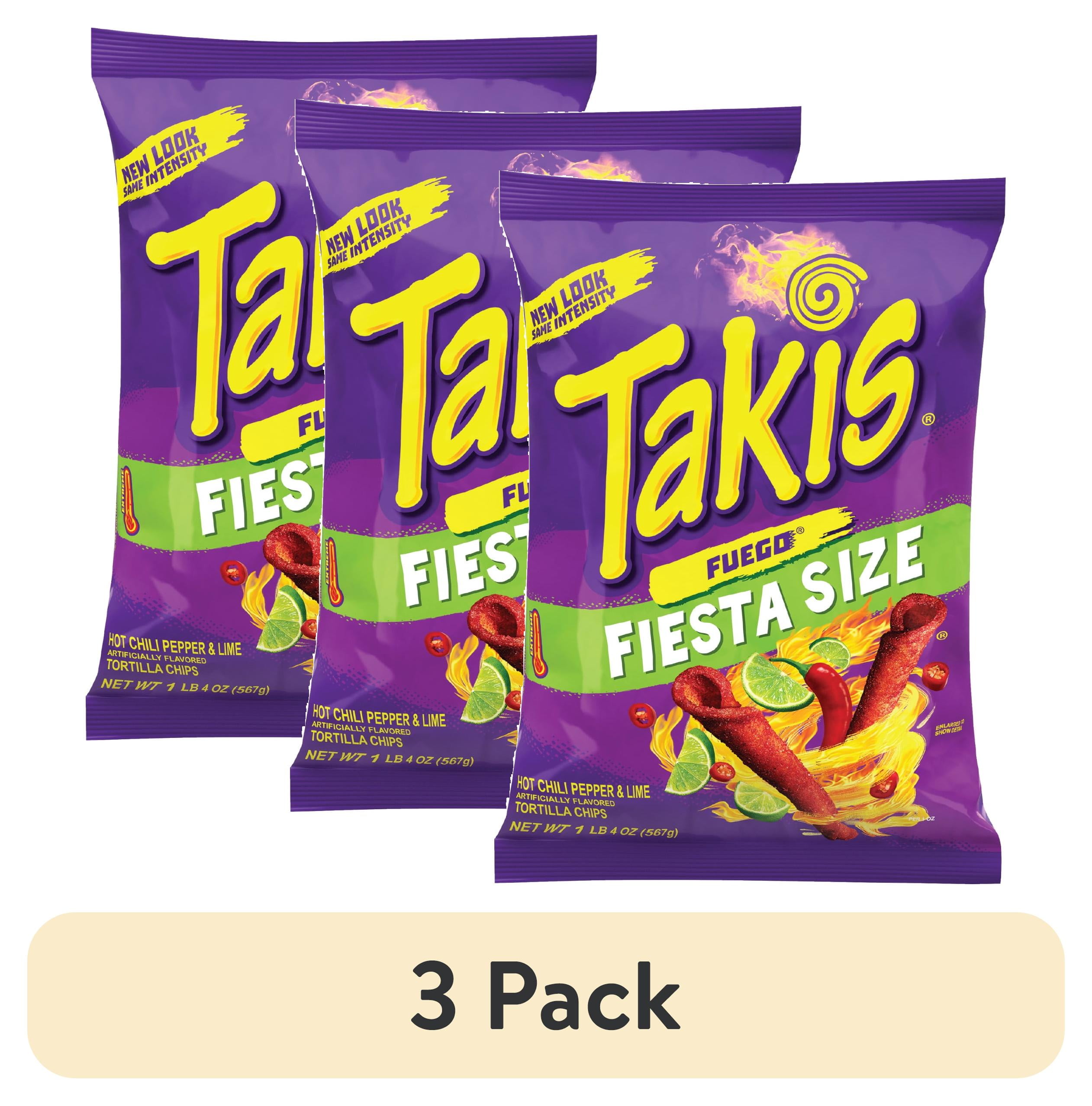 (3 pack) Takis Fuego Rolls 20 oz Fiesta Bag, Hot Chili Pepper & Lime ...