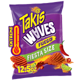 Takis Fuego Waves 12.5 oz Fiesta Size Bag, Hot Chili Pepper & Lime Wavy ...