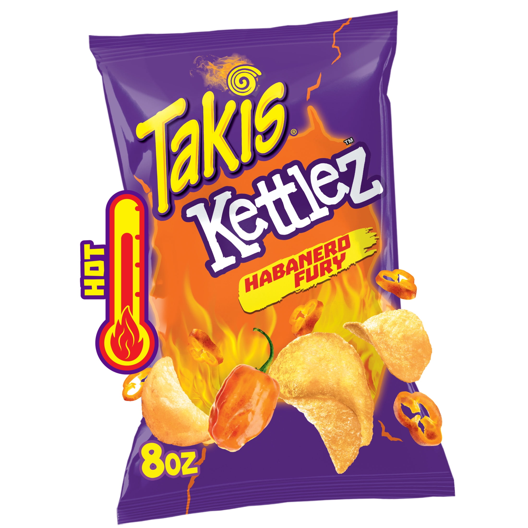Takis Habanero Fury Kettle-Cooked Crunchy 8 oz Sharing Size Potato ...