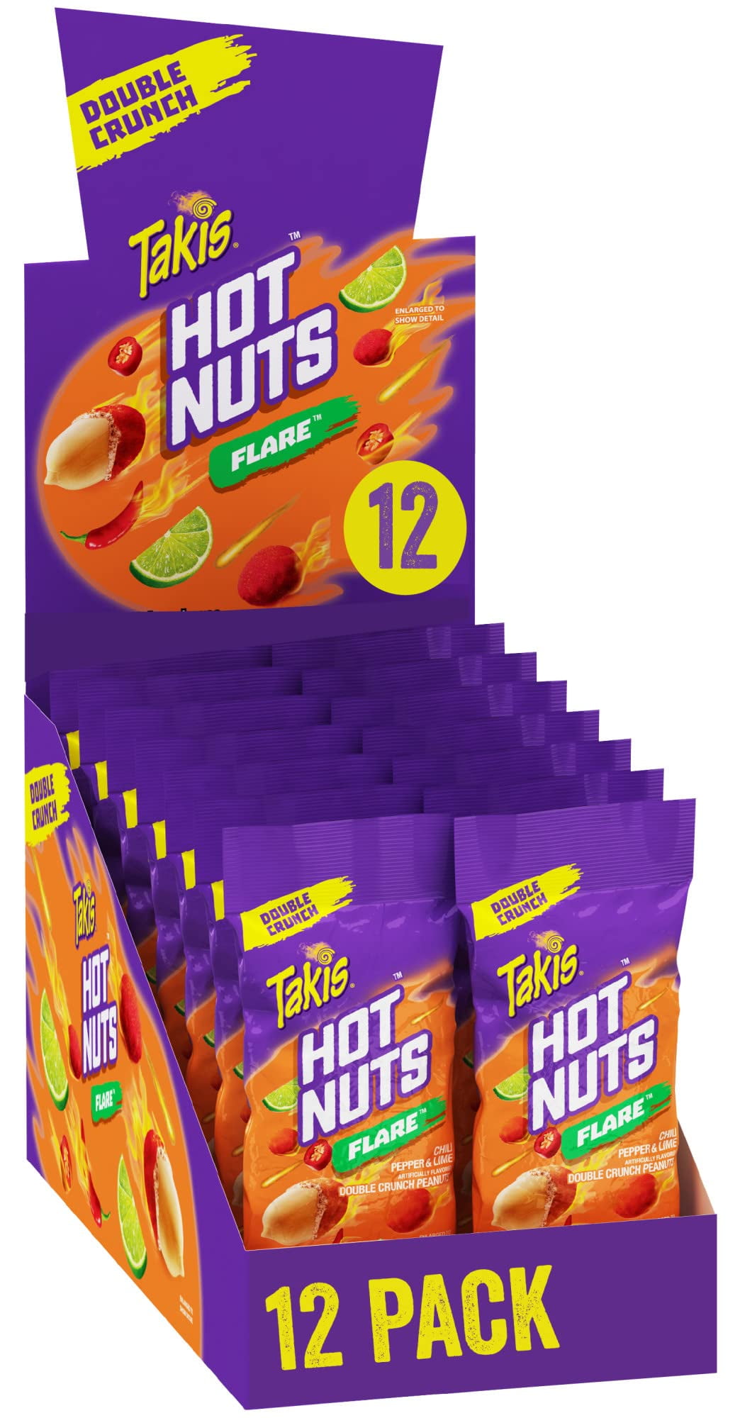 Takis Hot Nuts Flare Double Crunch Peanuts, Chili Pepper Lime Flavored ...