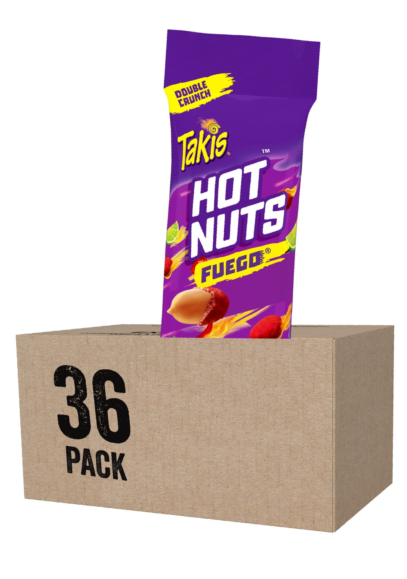 Takis Hot Nuts Fuego Double Crunch Peanuts, Hot Chili Pepper Lime ...
