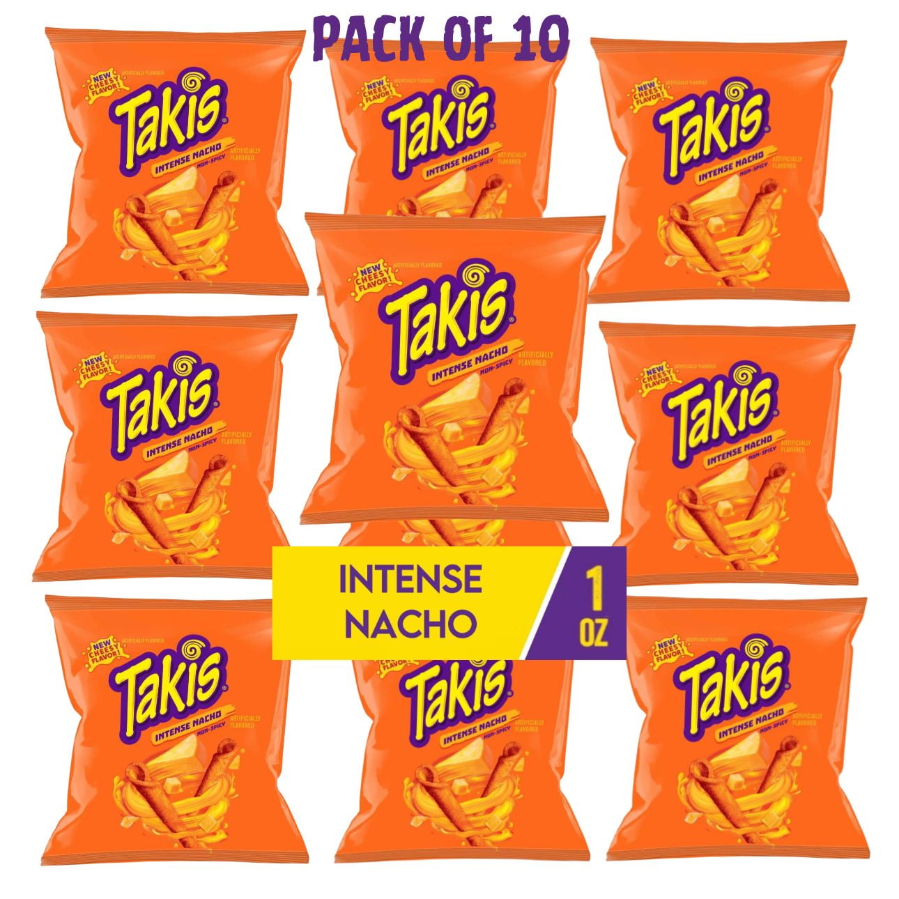 Takis Intense Nacho - 10 Count, 1oz Bags - Walmart.com