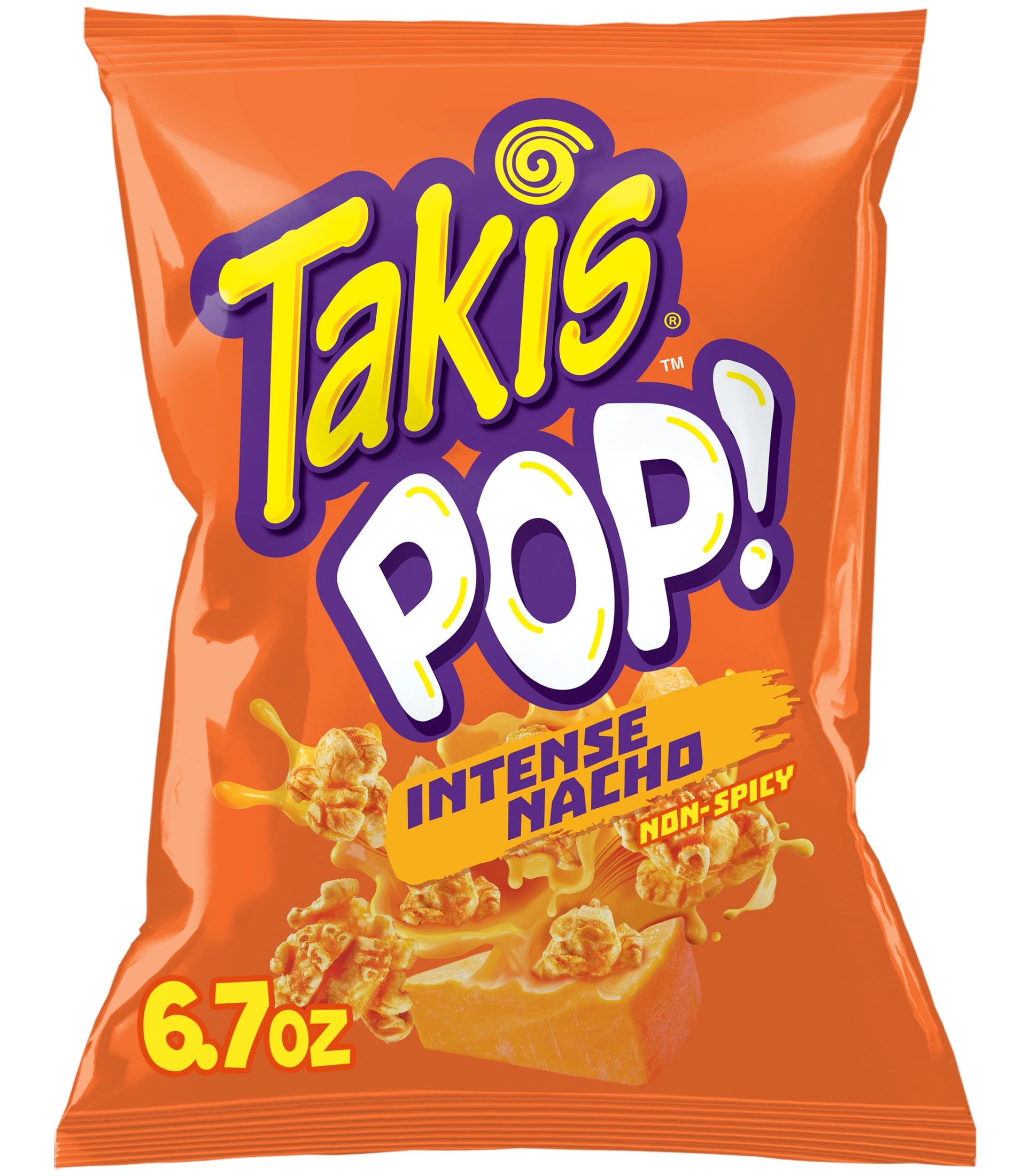 Takis Intense Nacho Pop! 6.7 oz Sharing Size Bag, Cheese Popcorn ...
