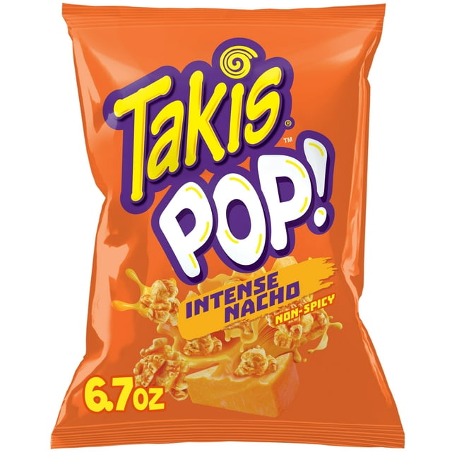 Takis Intense Nacho Pop! 6.7 oz Sharing Size Bag, Cheese Popcorn ...