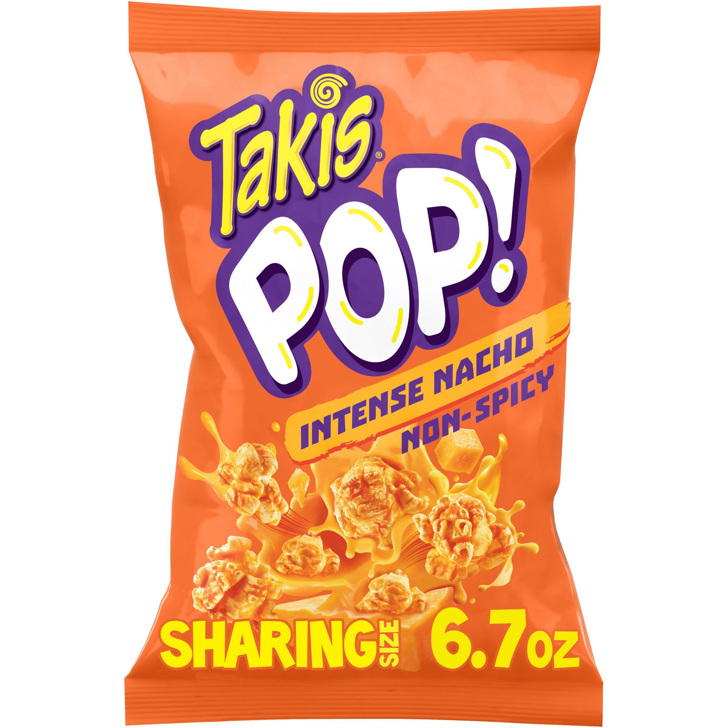 Takis Intense Nacho Pop! 6.7 oz Sharing Size Bag, Cheese Popcorn ...