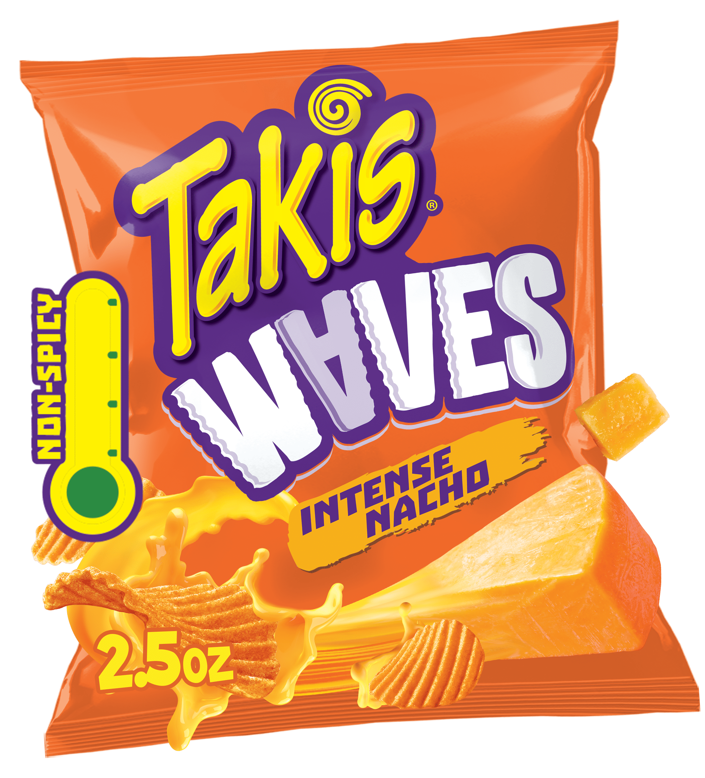 Takis Intense Nacho Waves 2.5 oz Snack Size Bag, Cheese Wavy Potato ...
