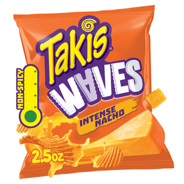 Takis Intense Nacho Waves 2.5 oz Snack Size Bag, Cheese Wavy Potato ...