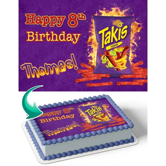 Takis Nachos Snack Edible Image Cake Topper Personalized Birthday Sheet ...