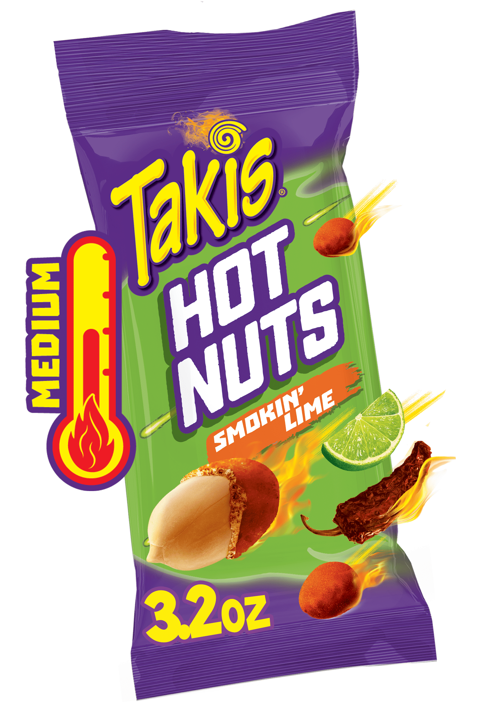 Takis Smokin Lime Hot Nuts 32 Oz Snack Size Pouch Lime And Chipotle Double Crunch Peanuts