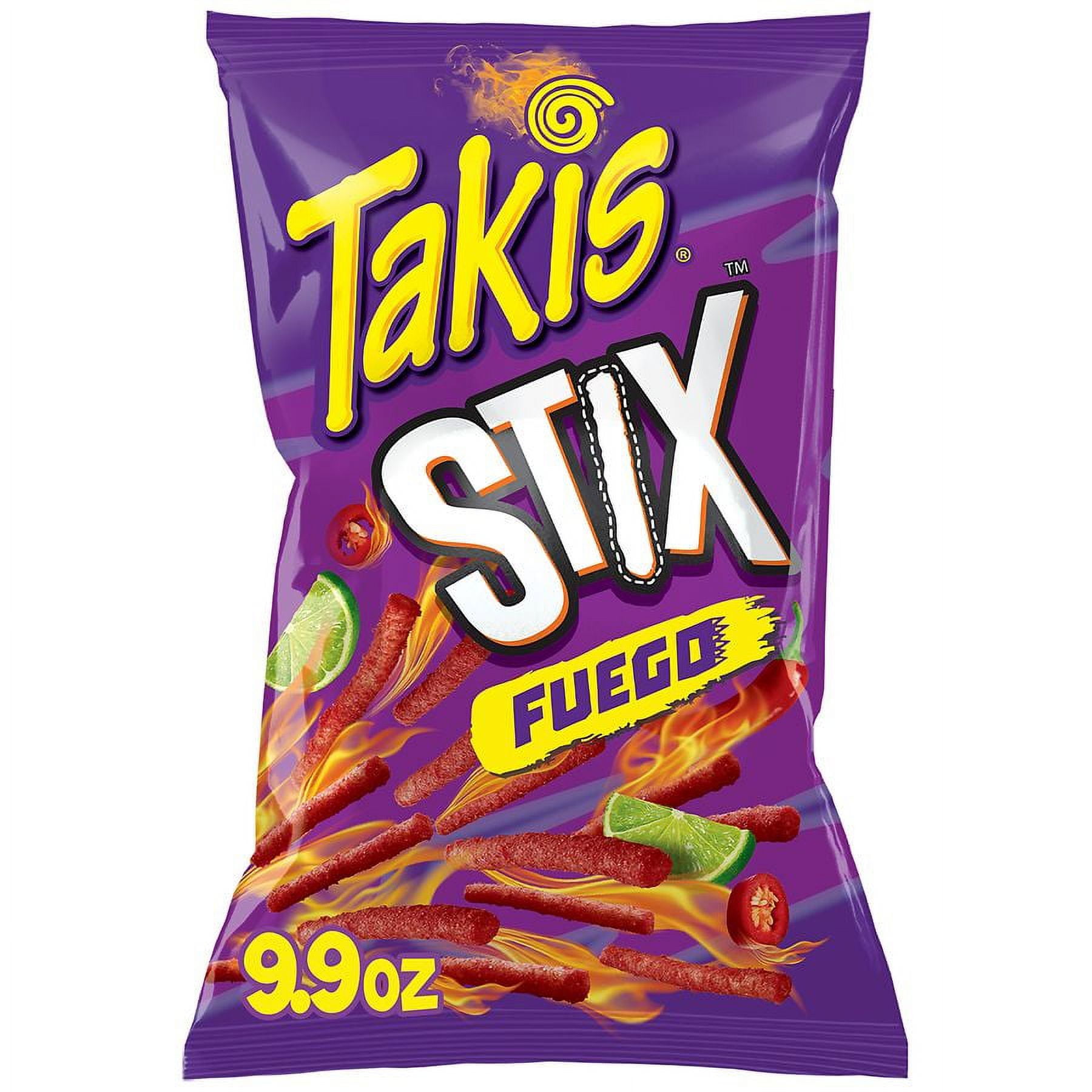 Takis Stix Fuego Corn Snacks, Hot Chili Pepper and Lime, 9.9 Oz, Pack ...