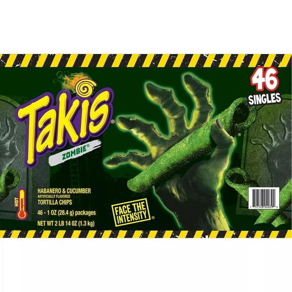 Takis Zombie Tortilla Chips, Spicy Habanero Cucumber Flavor, 1 Ounce ...