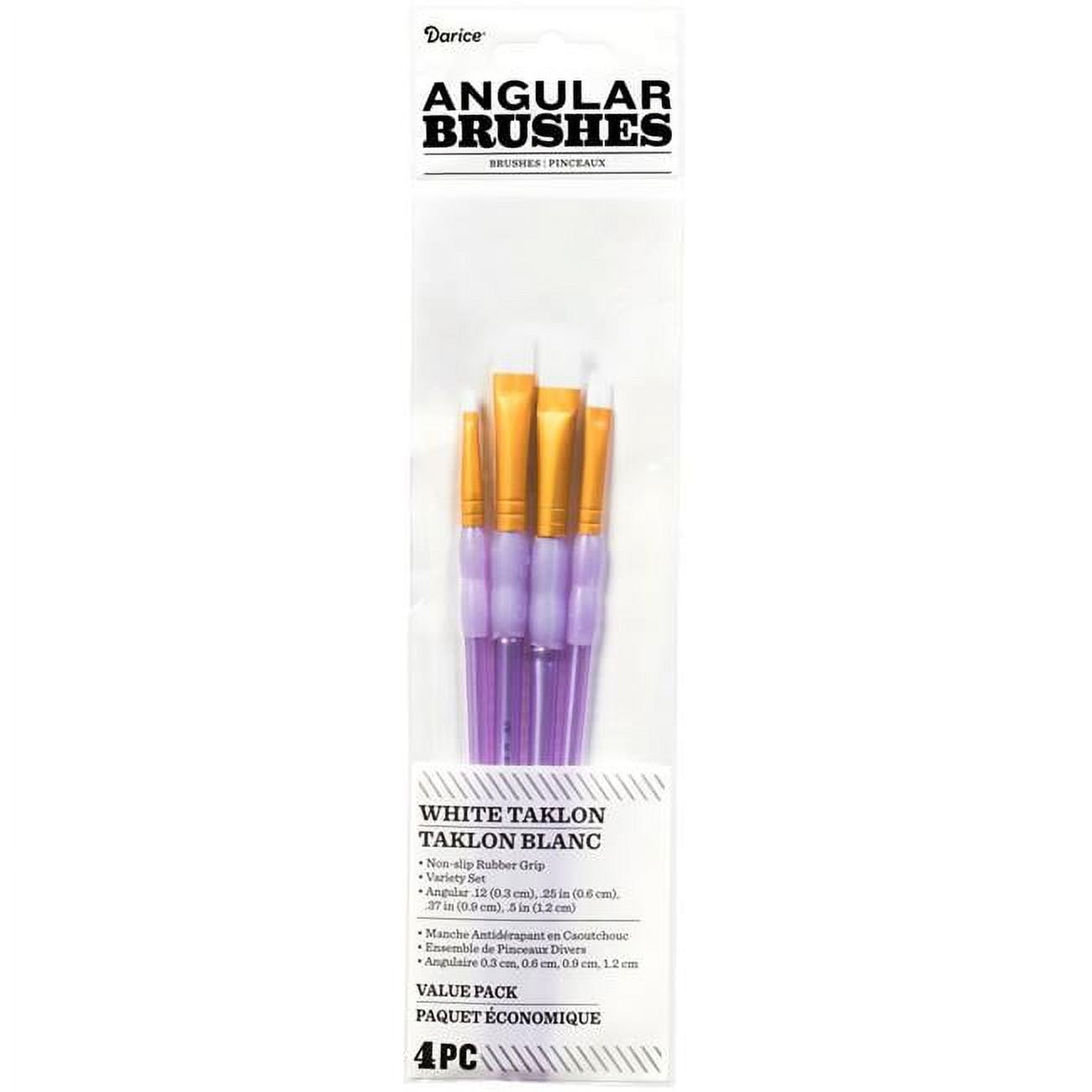 Taklon Angular Paintbrush Set: White, 4 pack - Walmart.com