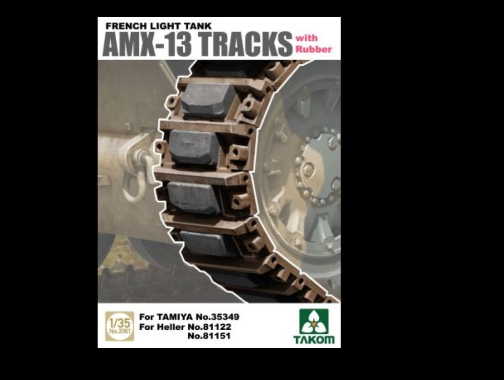 Takom 1/35 2061 Tracks of French Light Tank AMX-13 with Rubber ...