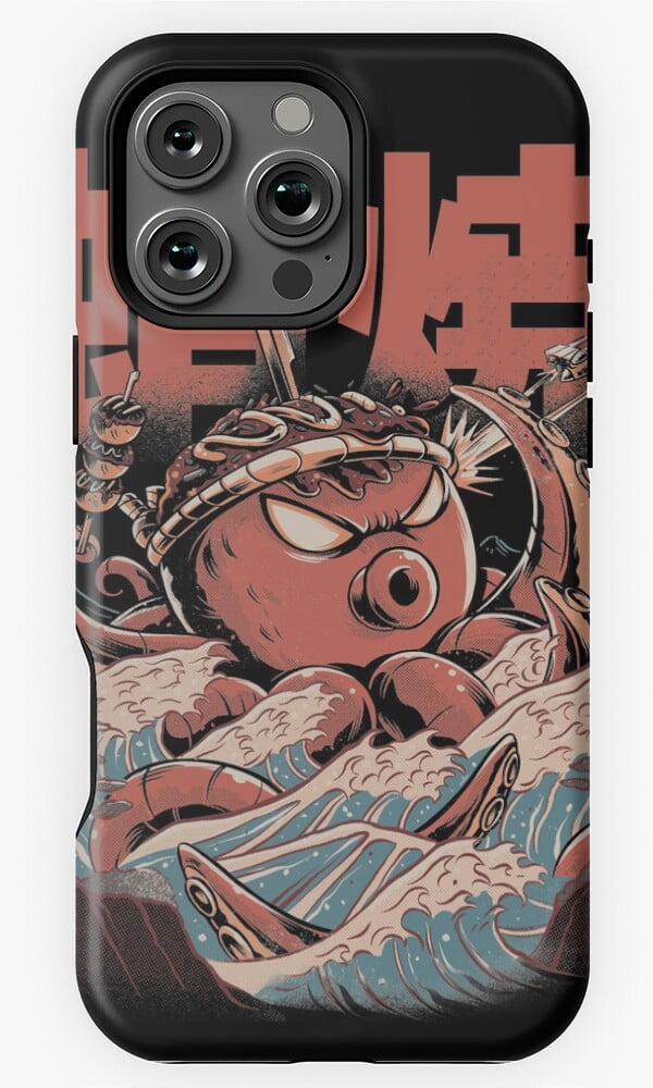 Takoyaki Attack Cute Art Phone Case for iPhone 16 15 14 13 12 11 Pro ...