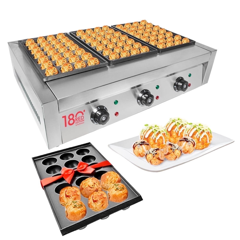 Takoyaki Grill with Three Plates | Electric Takoyaki Machine | No plug ...