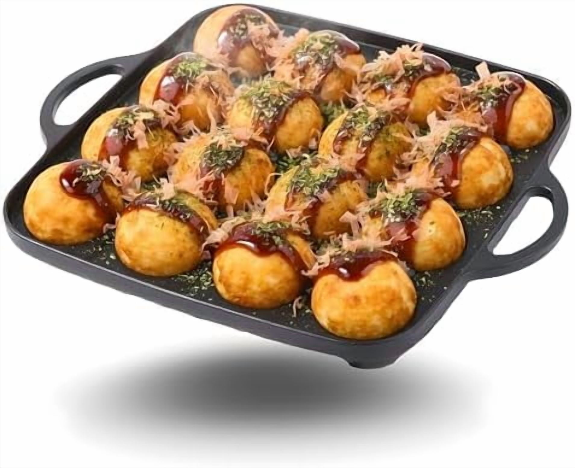 Takoyaki Pan 16 Hole Nonstick Japanese Grill – Cast Aluminum Octopus ...