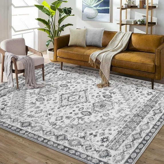 Takywep 6.5x9.5ft Grey Area Rug, Modern Abstract Non-Slip, Ultra-Soft ...