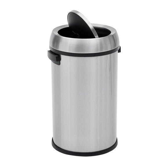 Takywep Trash Can, Silver, 65L, Round Stainless Steel Commercial Trash ...