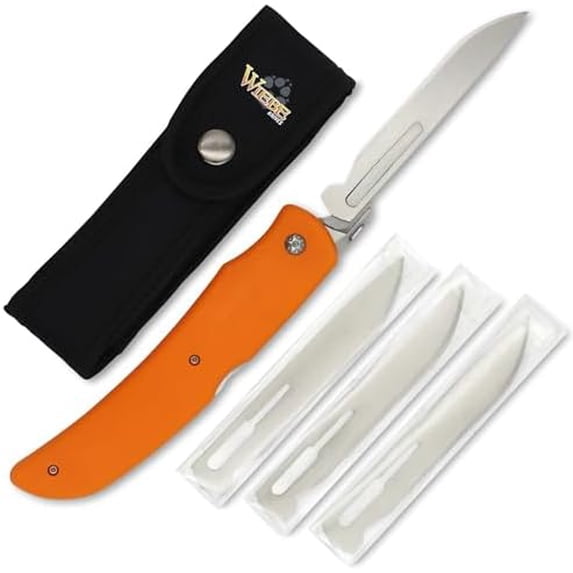 Tala Folding Hunting Knife with Sheath & 3 Extra Surgical Style 4 ...
