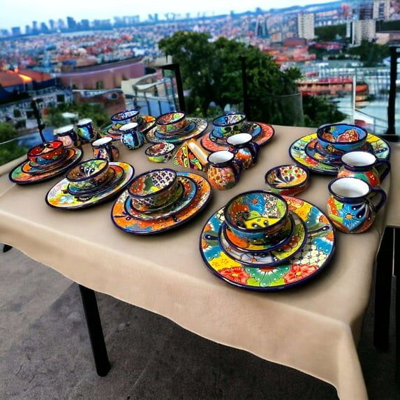 Talavera Dinnerware Set | 43-Piece Floral Tableware for 8 - Walmart.com