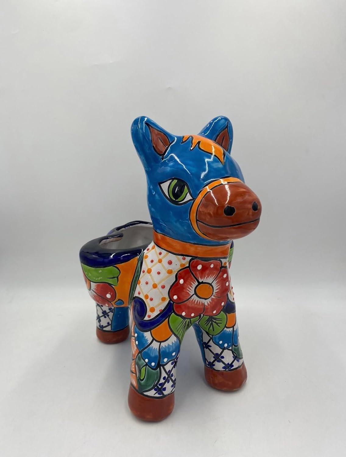 Talavera Donkey Planter, Adorable Mexican Pottery Burro, Handmade ...