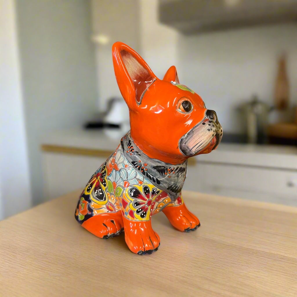 Talavera French Bulldog | Handcrafted Mexican Frenchie Statue - Walmart.com