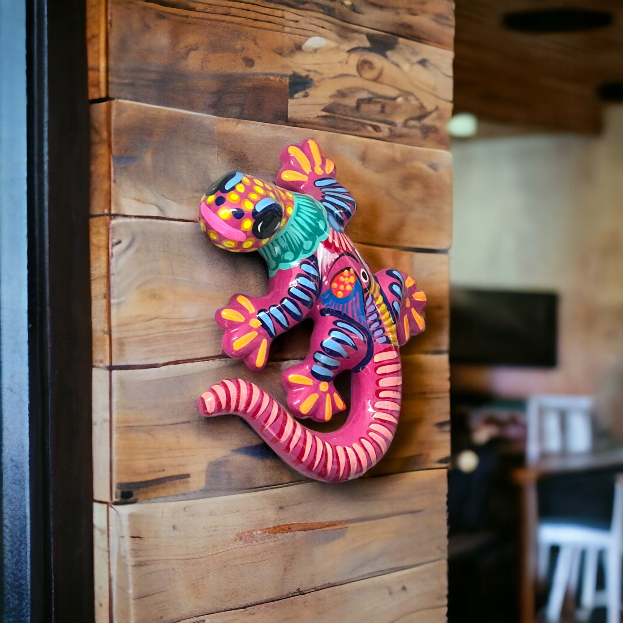 Talavera Hand-Painted Lizard Wall Art | Colorful Mexican Handcrafted ...