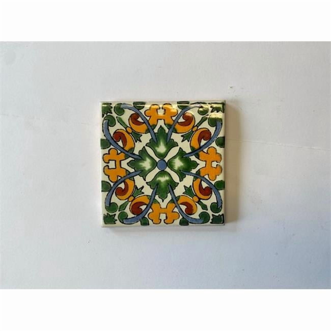 Talavera L122 4X4 4 x 4 in. Mexican Decorative Tiles, L122 - Pack of 4 ...