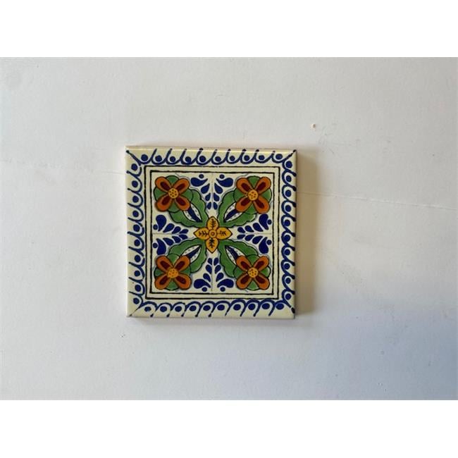 Talavera L123 4x4 4 x 4 in. Mexican Decorative Tiles, L123 - Pack of 4 - Walmart.com