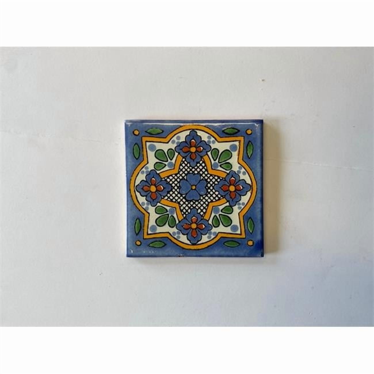 Talavera L124 4x4 4 x 4 in. Mexican Decorative Tiles, L124 - Pack of 4 ...