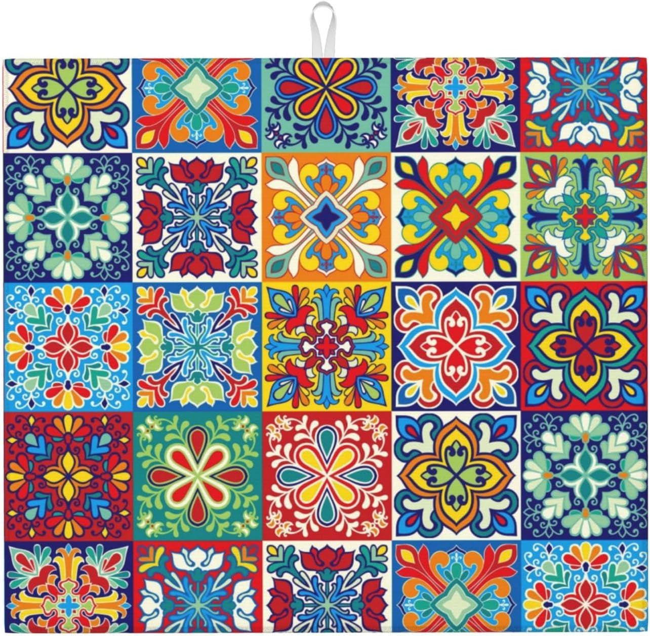 Talavera Mexican Ceramic Tiles Boho Drying Mat 16x18 Inch For Kitchen ...