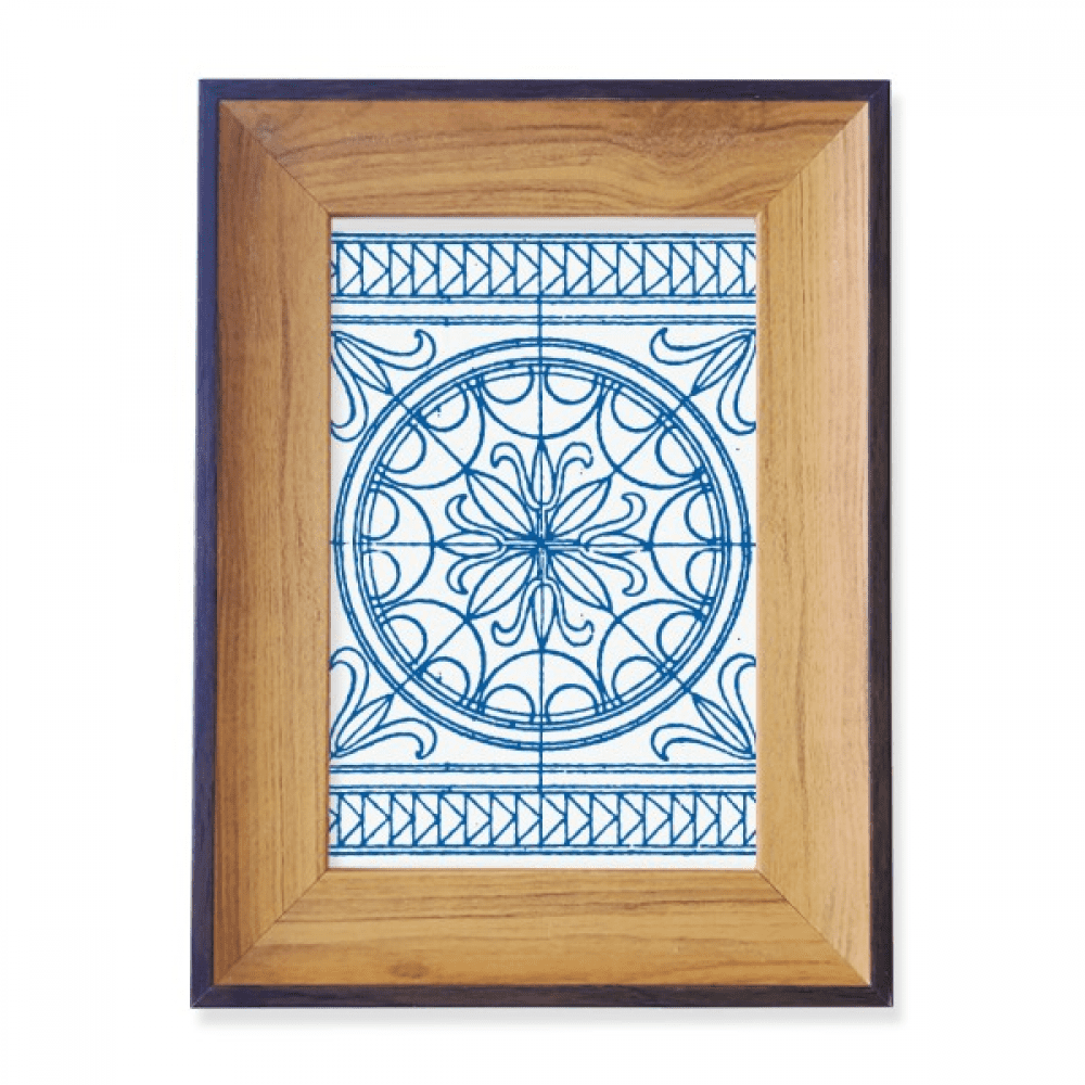 Talavera Style Decorative Blue Pattern Photo Frame Exhibition Display ...