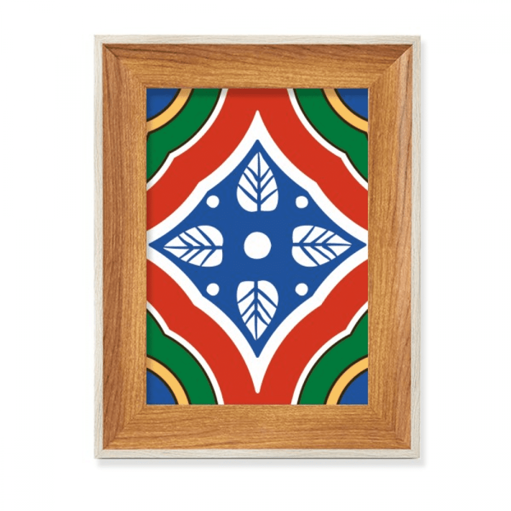 Talavera Style Pattern Decorative Desktop Wooden Photo Frame Display ...