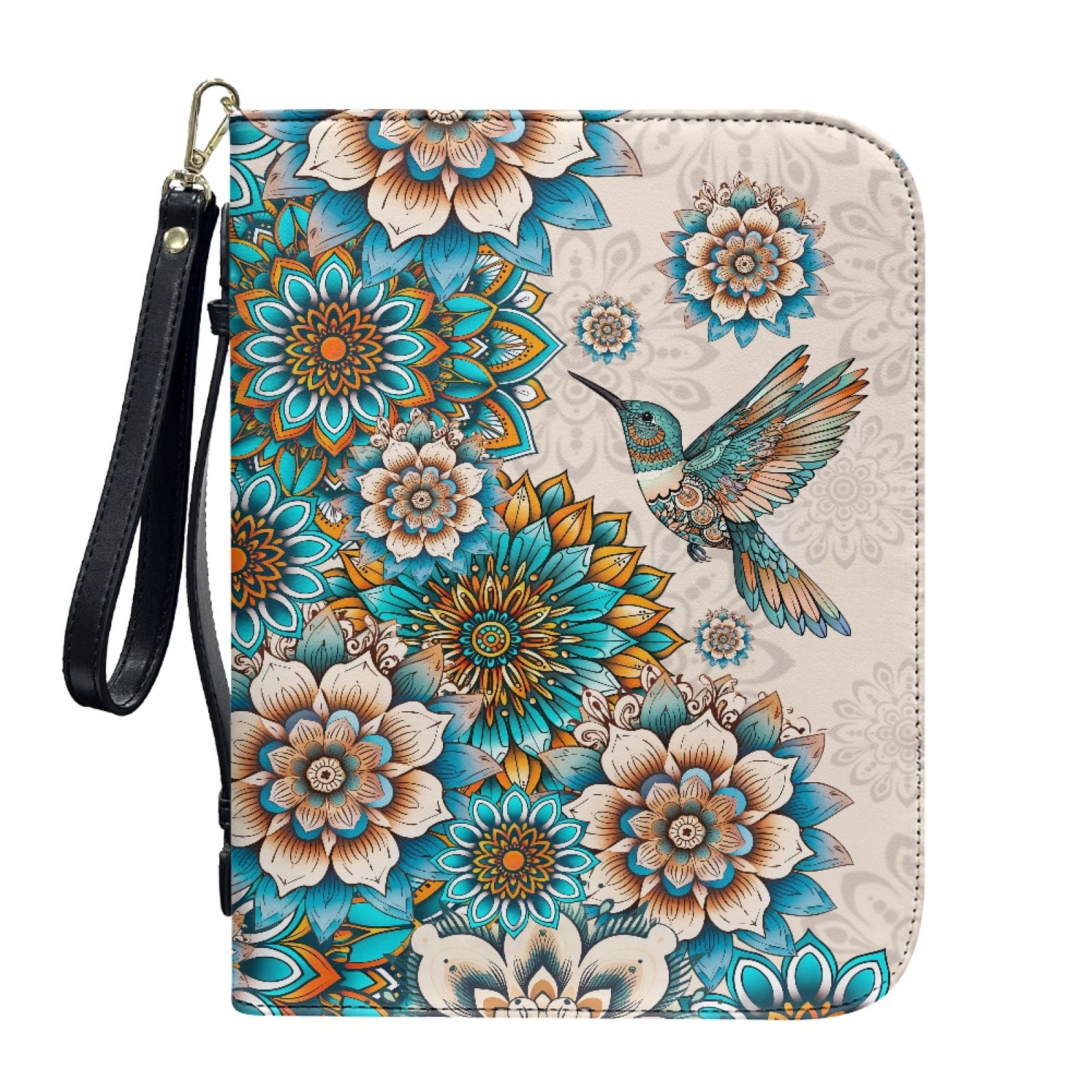 Kuiaobaty Boho Mandala Hummingbird Print Faux Leather Bible Cover Case ...