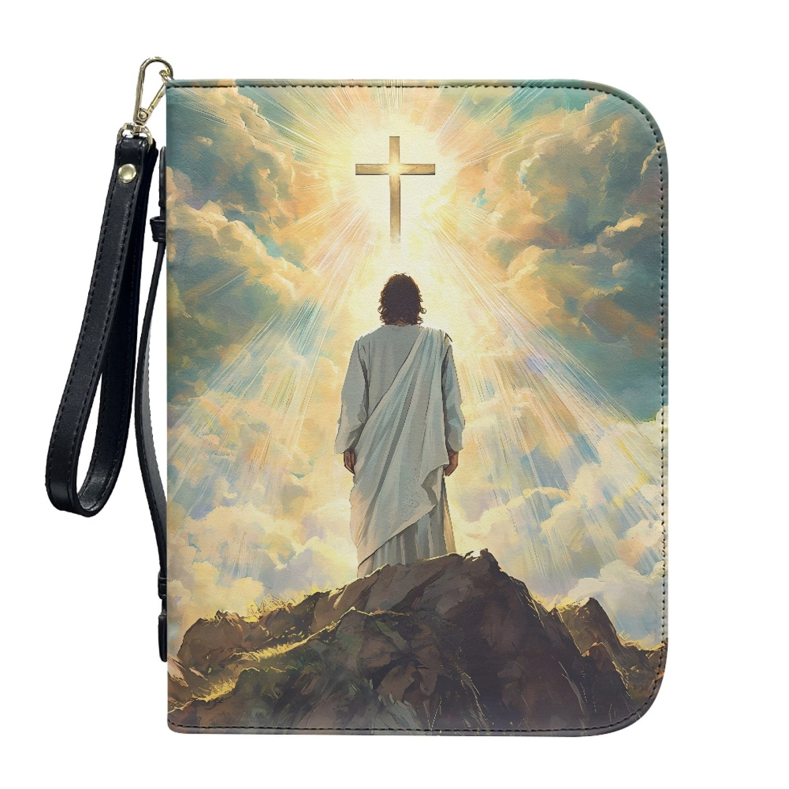 Kuiaobaty Jesus Cross Print Faux Leather Bible Cover for Men Women ...