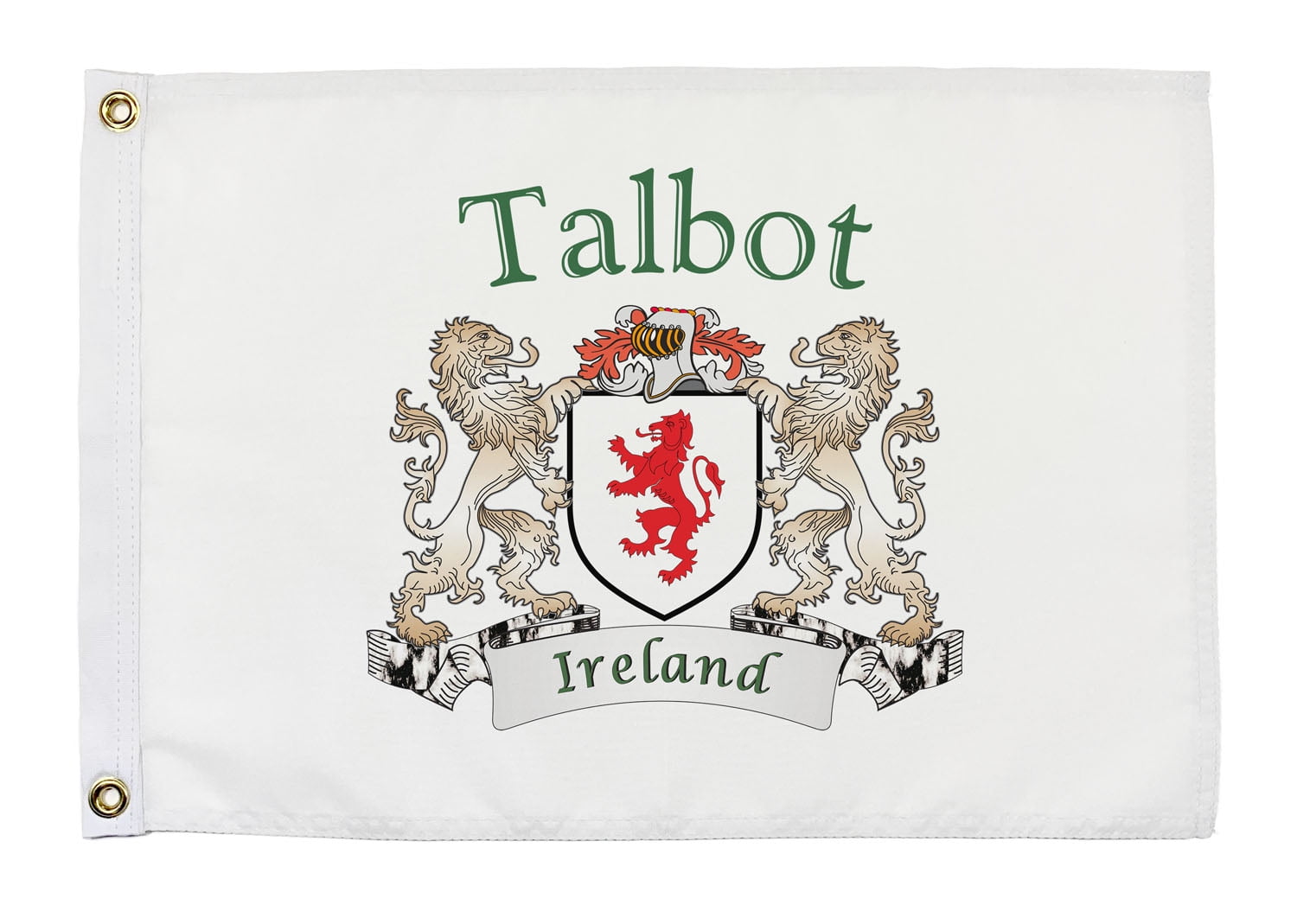 Talbot Irish Coat of Arms Small White Flag - 16"x10.5" inches - Walmart.com